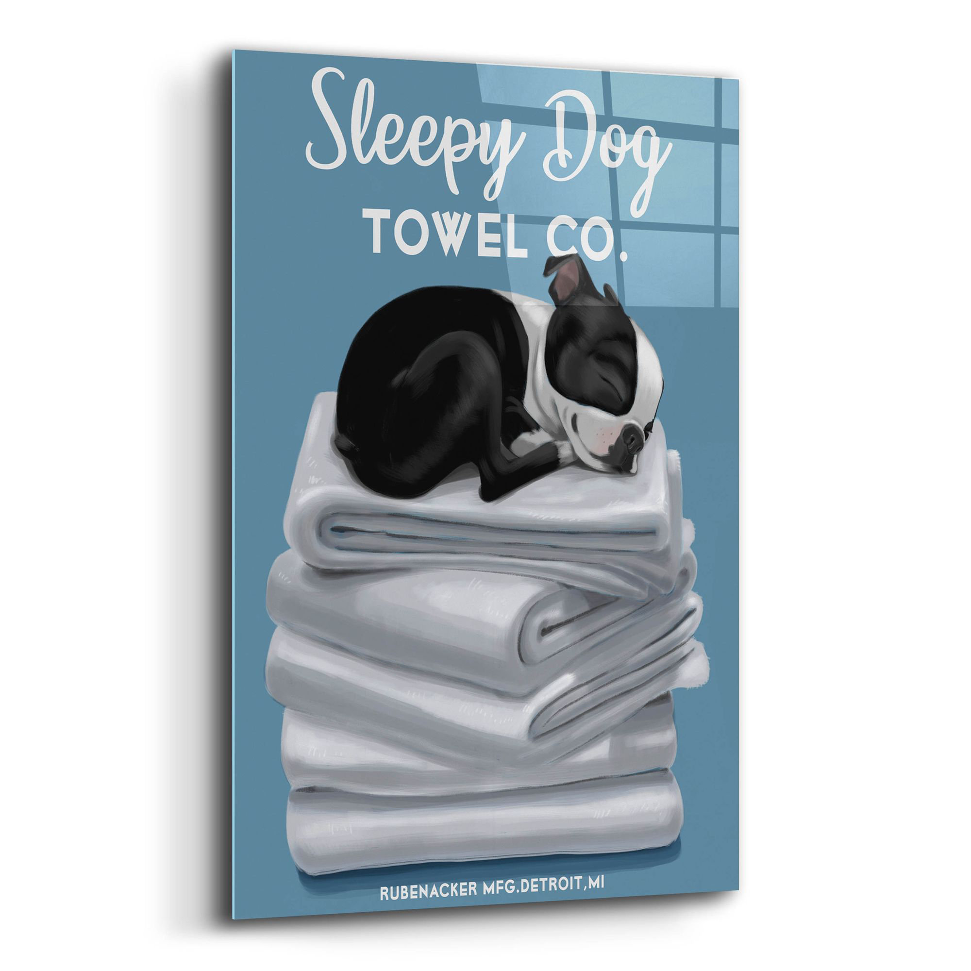 Trinx Sleepy Dog' By Brian Rubenacker, Acrylic Glass Wall Art | Wayfair